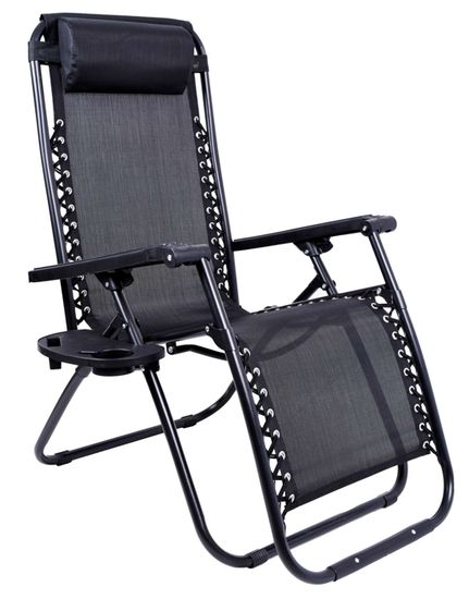 Chaise longue de jardin Orion Zero Gravity noire - Cdiscount Jardin