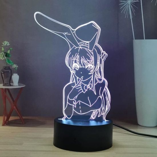 Sakurajima Mai Lampe 3D Manga, Lampe À Led Anime Bunny Girl Pour ...