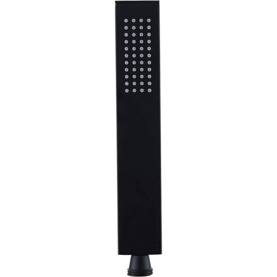 Douchette Rectangulaire En Laiton Noir Mat Avec Flexible De Douche De ...