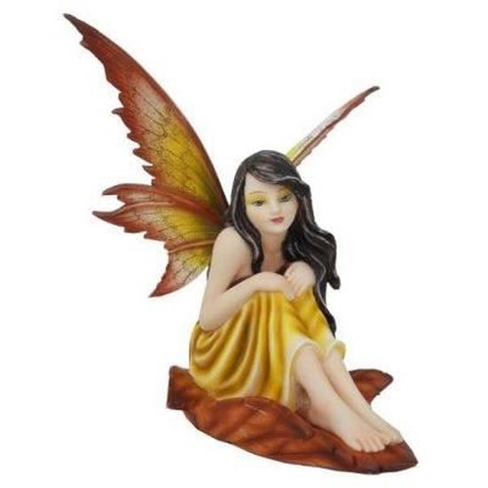 Statuette fée Sébille assise sur feuille - Cdiscount Maison