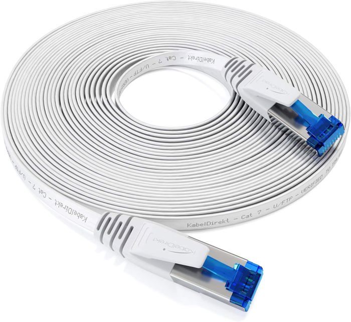 Câble Ethernet Plat 20 M & Câble Lan & Câble Réseau (Cat7, 10 Gbit/S ...