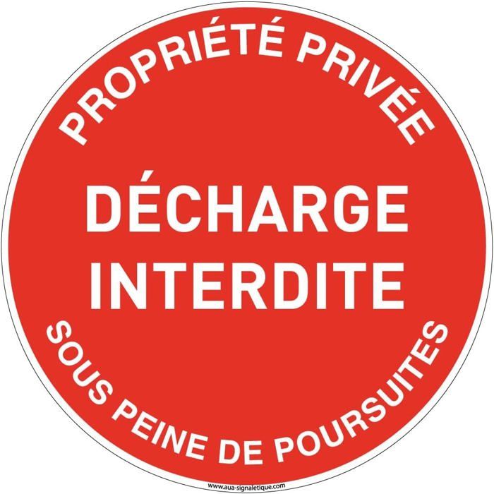 Panneau De Signalisation Circulaire en PVC 1.5 mm (Ø 240 mm, Propriété ...