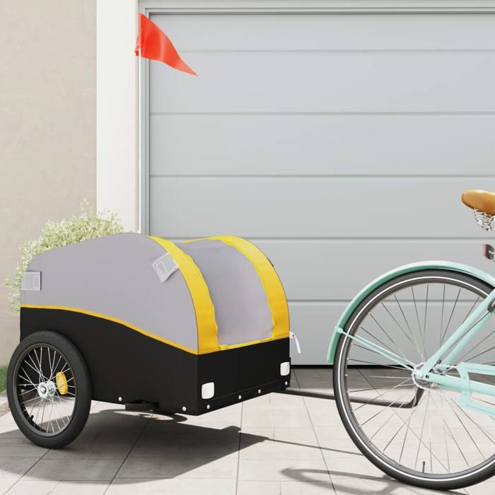 "SALE 2026" Remorques de vélo Jaune - Remorque de vélo noir et jaune 45 ...