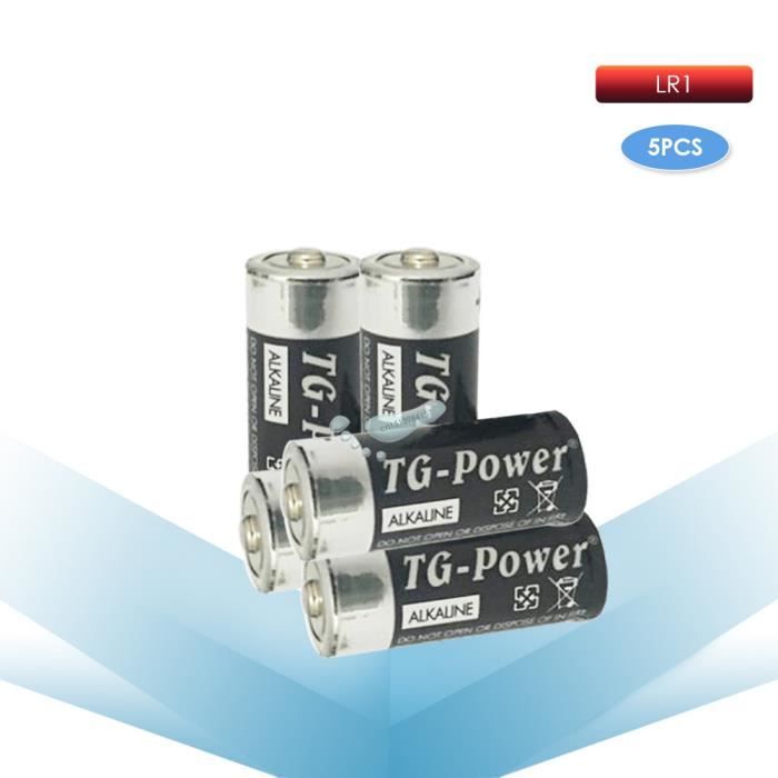1,5V-lot de 5 piles alcalines sèches LR1, taille N E90 MN9100 910A 1.5V ...