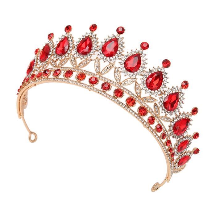 SHO Couronne de cheveux Couronne rouge rétro demi-cercle accessoires de ...