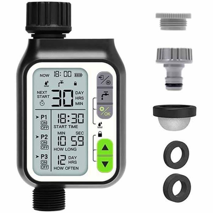 Programmateur arrosage,Minuterie d'eau de jardin avec capteur de pluie,système IRRIG automatique ...