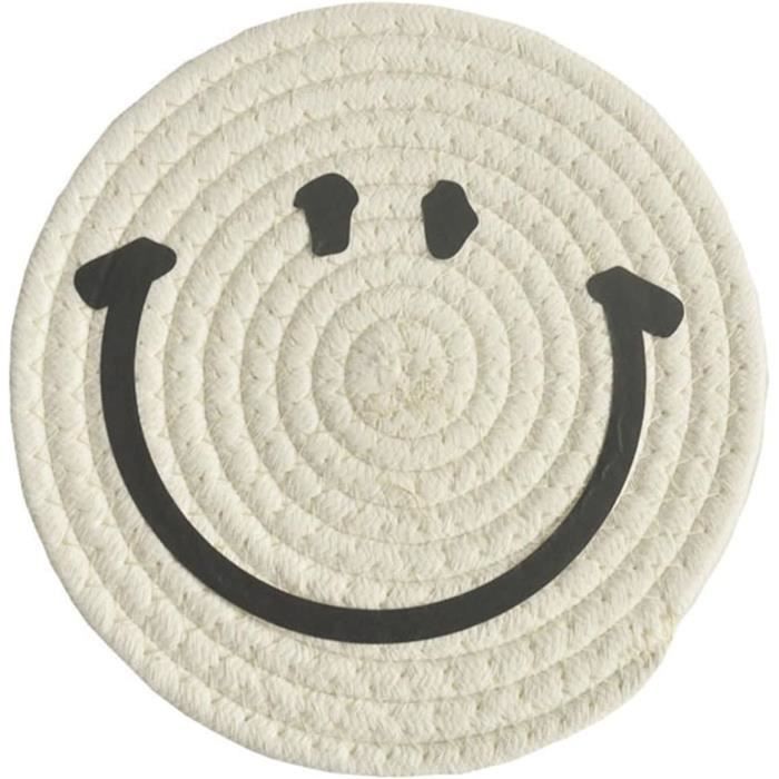 Dessous Verre Smiley Rond Set Table Emoji Dessin Animé Ins Épaissir ...