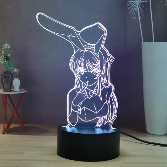 Sakurajima Mai Lampe 3D Manga, Lampe À Led Anime Bunny Girl Pour ...