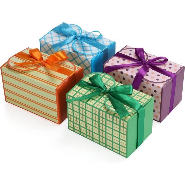 Lot De 20 Boite Cadeau Vide Rectangle En Papier Avec Ruban Et ...