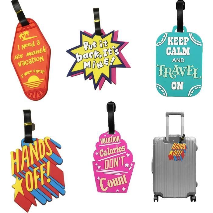 Lot De 5 Étiquettes De Bagage En Pvc Avec Étiquette D'Adresse ...