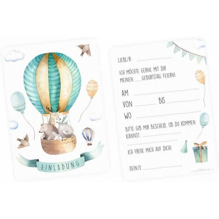 5 cartes d'invitation avec amis dans le ballon avec 5 enveloppes ...