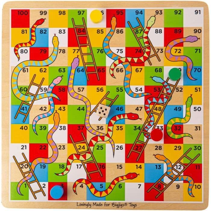 Jeu Serpents et Échelles Traditionnel | Jouet Traditionnel | Jeu ...