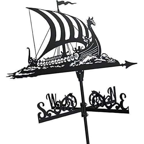 Girouette Viking Cuirassé en Acier Inoxydable - Jardinage Bateau Pirate ...
