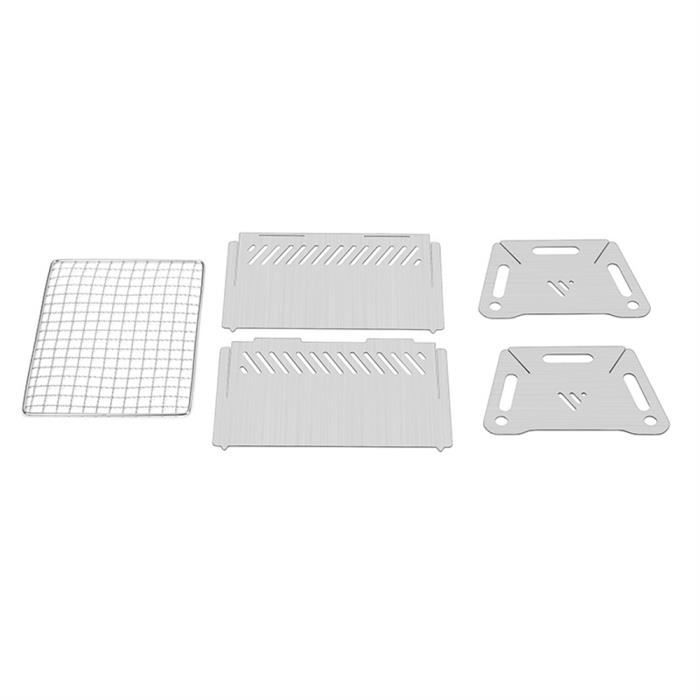 1 jeu Réchaud portable pliable en acier inoxydable pour barbecue, mini ...