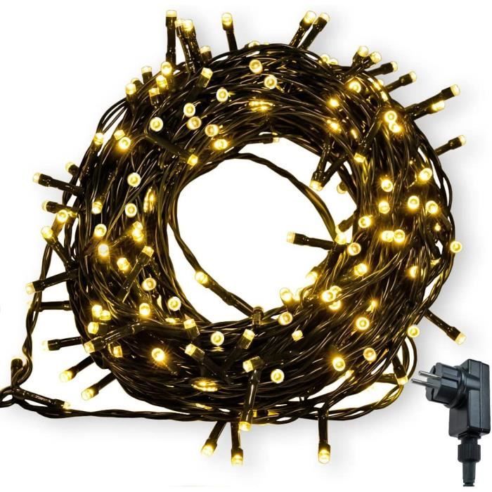 Guirlande Lumineuse Décorative 102.8M 1000 Led Sur Câble Vert, Etanche Ip44, 8 Modes D'Éclairage ...