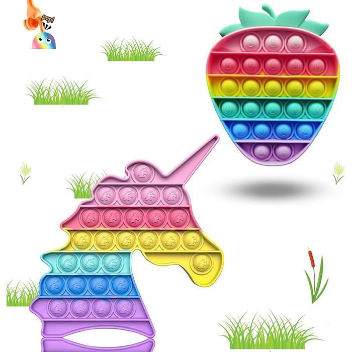 Pop It Unicorn Push Bubble Fidget Toys. 2 Packs of Advanced Poper ...