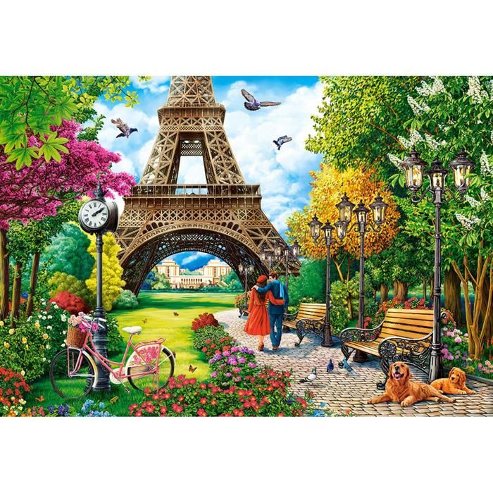 Puzzle 1000 pièces : Printemps à Paris - Cdiscount Jeux - Jouets