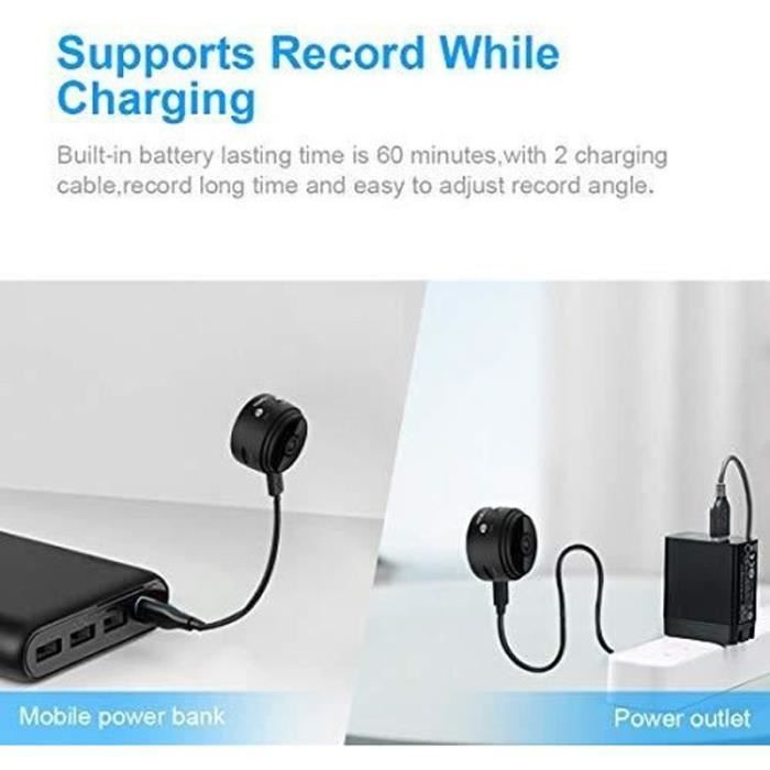 Caméra Espion AOBO Cachée Cam Mini IP WiFi HD1080P Vision Nocturne ...