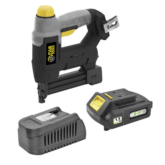 KIT XF-STAPLER Agrafeuse/Cloueuse ss fil 18V,frappe réglable, cap max ...
