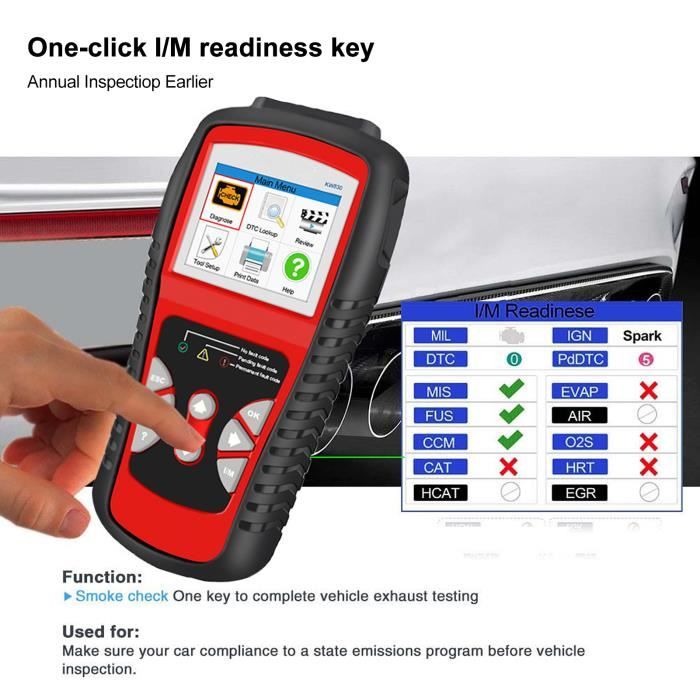 Scanner de diagnostic - HURRISE - KW830 - OBD2 - Écran couleur TFT ...
