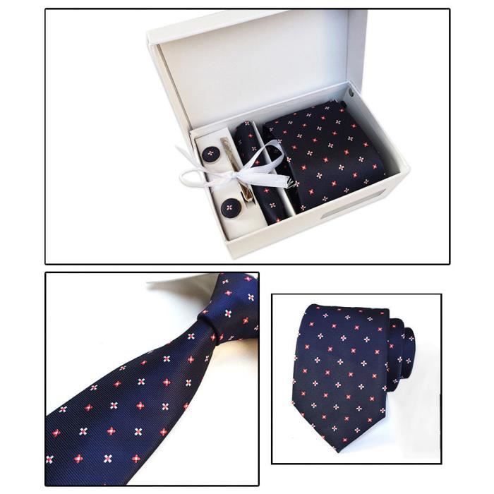 Cravate Homme Mouchoir de Poche Boutons de manchette Pince à cravate 4 ...