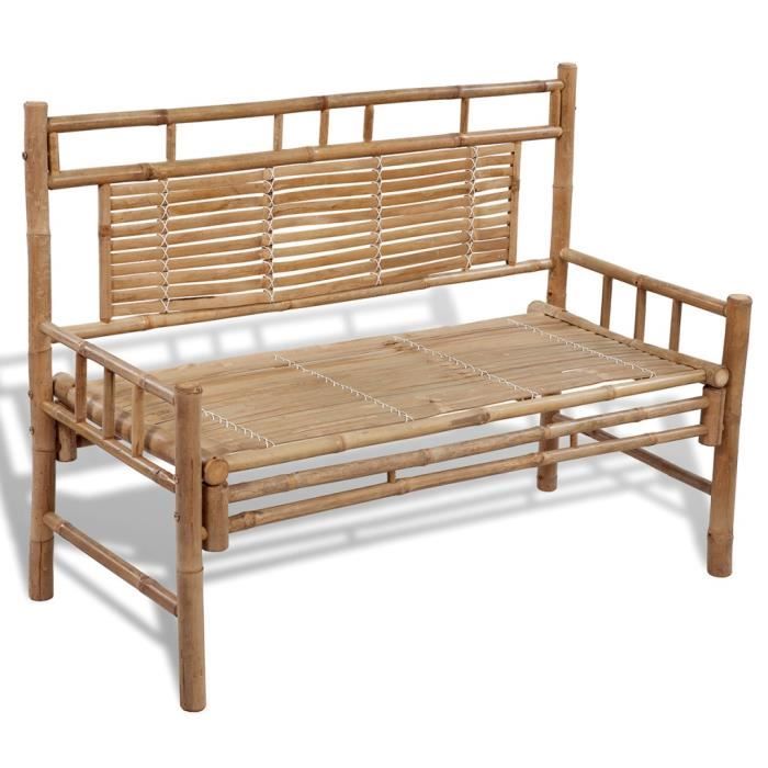 Banc en bambou avec dossier MAJA+ - Cdiscount Jardin