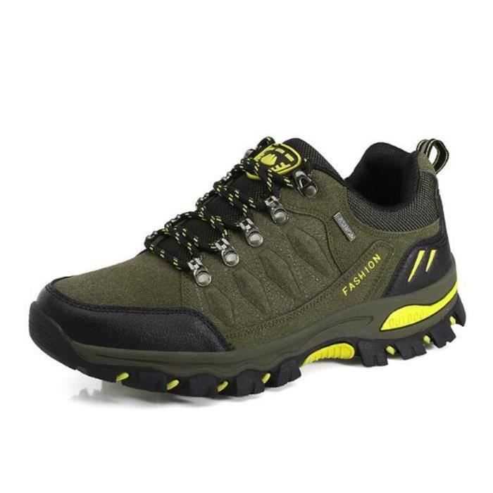 Chaussures Marche Randonnées Homme Trekking Outdoor - Vert - Cdiscount ...