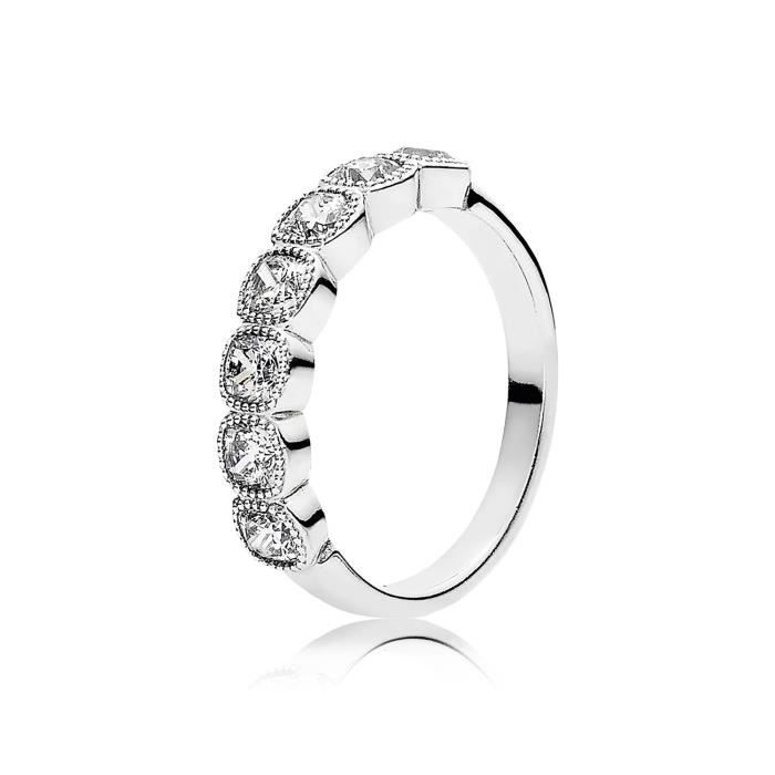 Anneau - PANDORA - 191019CZ-54 - Argent - Oxyde de zirconium - Femme ...