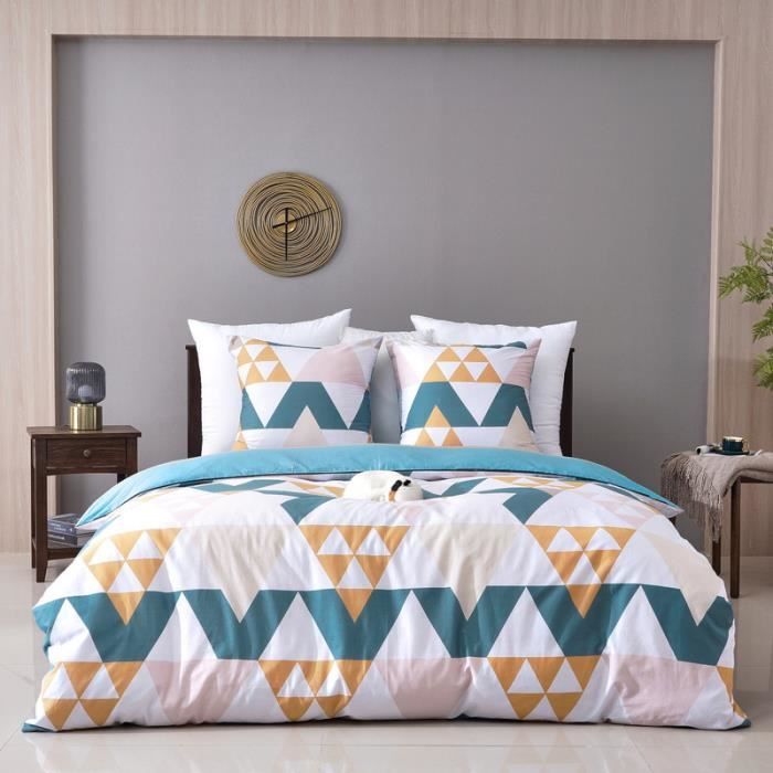 Topfinel Housse de Couette Bleu Foncé - 200x200cm - 2 Taies d'oreillers ... Topfinel Housse de Couette Bleu Foncé - 200x200cm - 2 Taies d'oreillers ...
