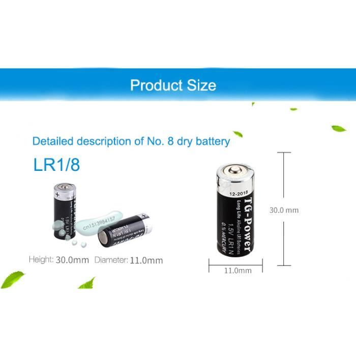 1,5V-lot de 5 piles alcalines sèches LR1, taille N E90 MN9100 910A 1.5V ...