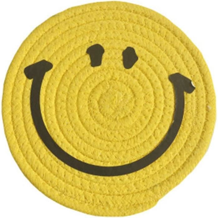 Dessous Verre Smiley Rond Set Table Emoji Dessin Animé Ins Épaissir ...