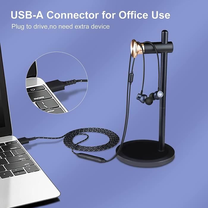 OKCSC USB GB50 Écouteurs Filaires pour PC écouteurs câblés, avec ...