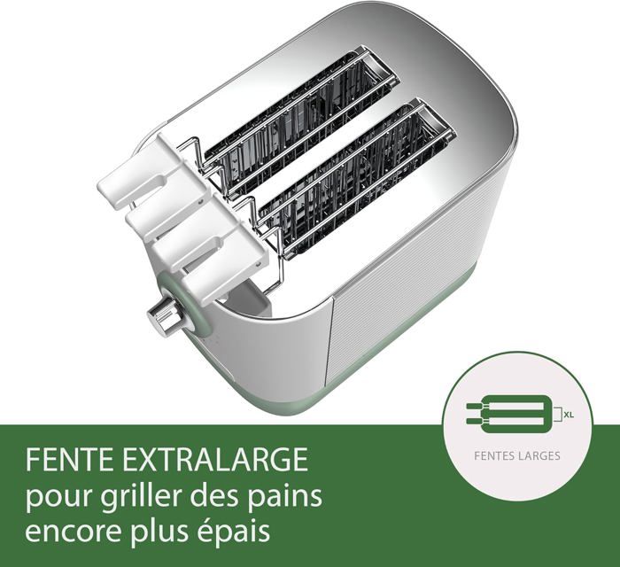 Imetec GranToast,Grille-Pain 2 Fentes Extra-Larges et Pinces Ouvrantes ...