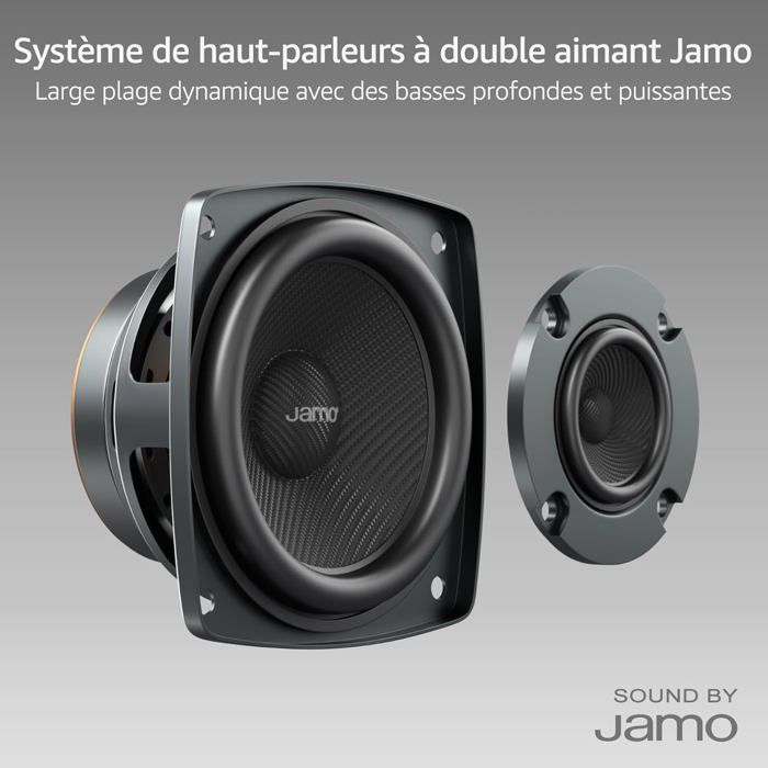 STACKSTONE x JAMO DS07 Platine Vinyle Bluetooth 5.2 avec Haut-Parleurs Intégrés, Cellule AT3600L ...