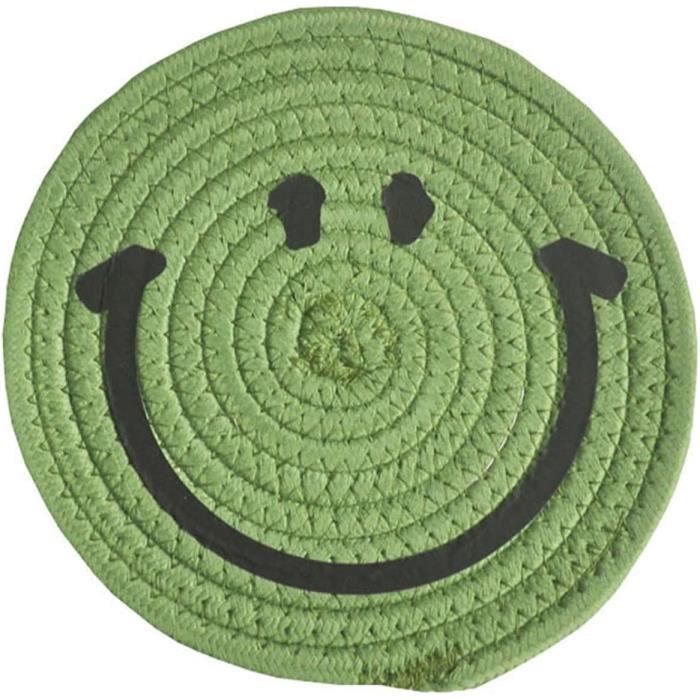 Dessous Verre Smiley Rond Set Table Emoji Dessin Animé Ins Épaissir ...