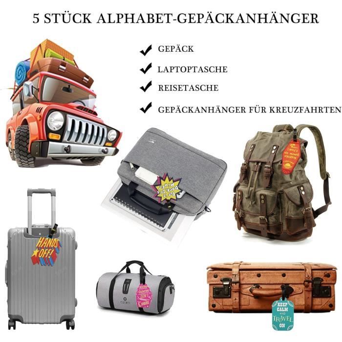 Lot De 5 Étiquettes De Bagage En Pvc Avec Étiquette D'Adresse ...