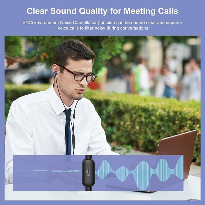 OKCSC USB GB50 Écouteurs Filaires pour PC écouteurs câblés, avec ...