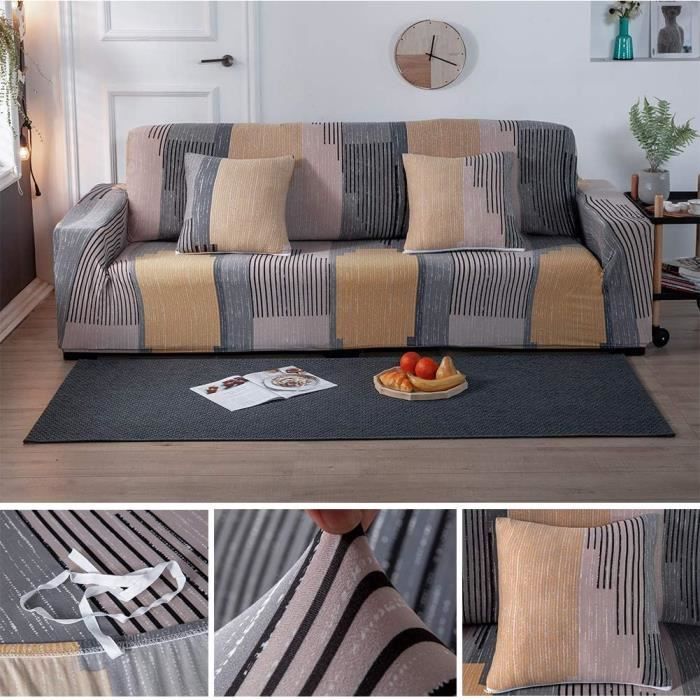 Housse De Canapé Extensible 1-2-3-4 Places,Impression Housse Canape ...