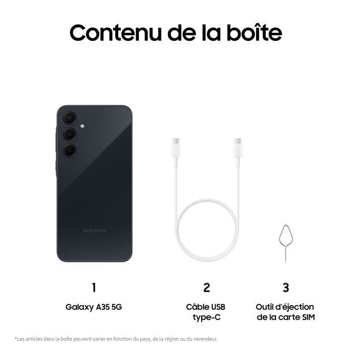 Samsung Galaxy A35 Smartphone 256 Go 5G Bleu nuit - Cdiscount Téléphonie