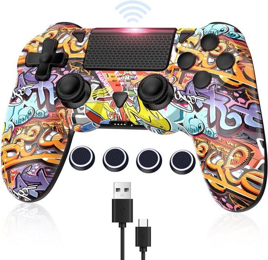 Manette Pour Ps4,Manette Sans Fil Pro Controller Avec Lumière Led ...