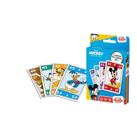 Jeu de cartes - DISNEY - Shuffle Fun Mickey Friends 4 en 1 - 100% ...