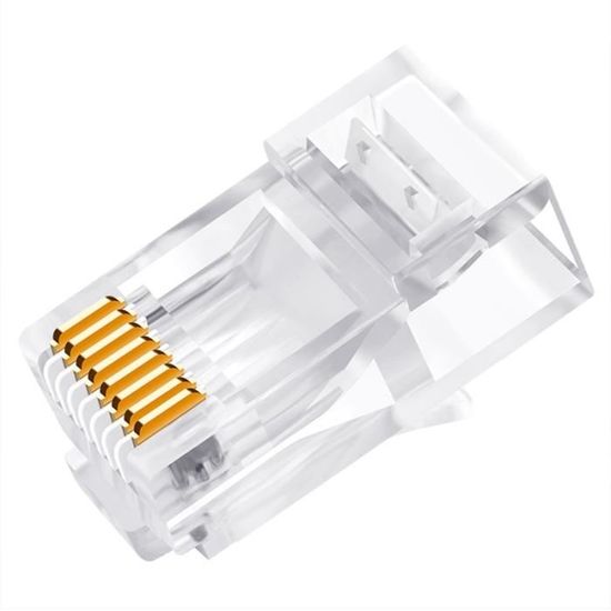 TêTe en Cristal Non BlindéE RJ45 CAT6 Gigabit, TêTe de Câble RéSeau à ...