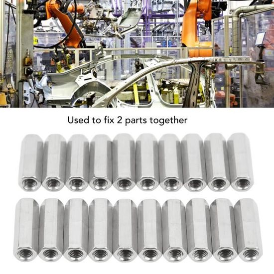 Crou d'accouplement hexagonal Lot de 20 écrous D'accouplement Hexagonaux, M5 X 0,8 L25 Mm en ...