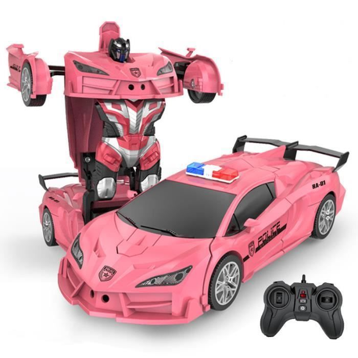 2 en 1 RC Transformateurs Jouet 118 Voiture Robot Transformable Tlcommande 24GHz avec Lumire LED ...