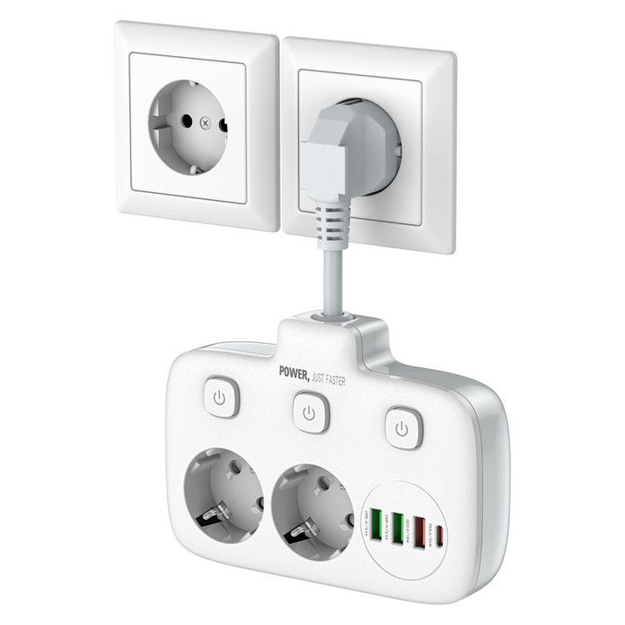 HITRENDS Prise multiple 6-en-1 avec interrupteur, multiprise, prises ...