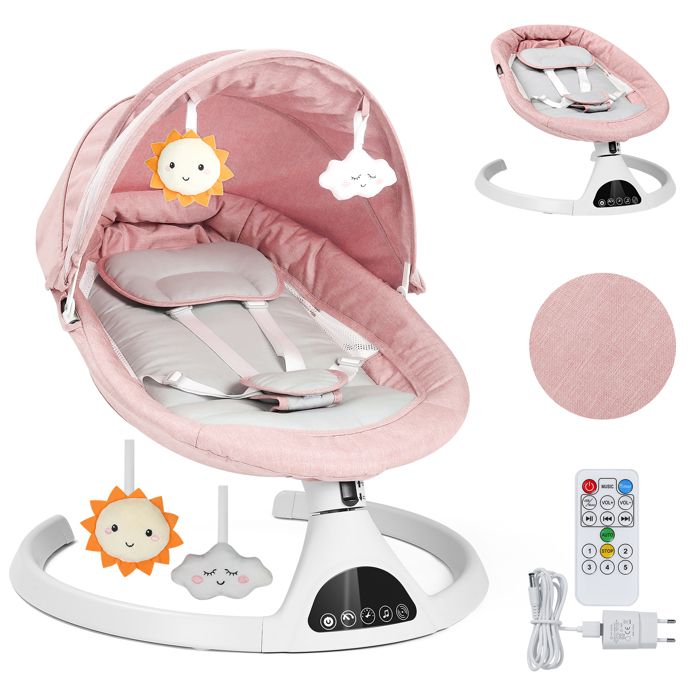 Balancelle bébé, Transat électrique avec télécommande, 5 amplitudes de ...