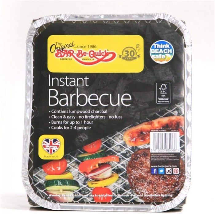 Lot de 2 barbecues jetables avec charbon de bois instantané essentiels ...