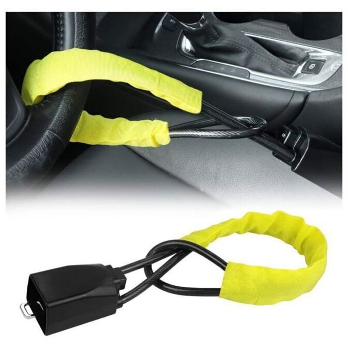 Antivol voiture serrure volant bloque – Haute sécurité avec câble acier ...