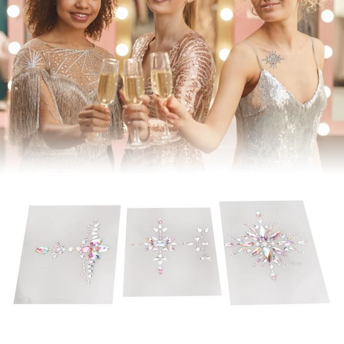 Autocollant de strass de bijoux de sein Bijoux-XT01+XT02+XT03 116115 - Cdiscount Au quotidien