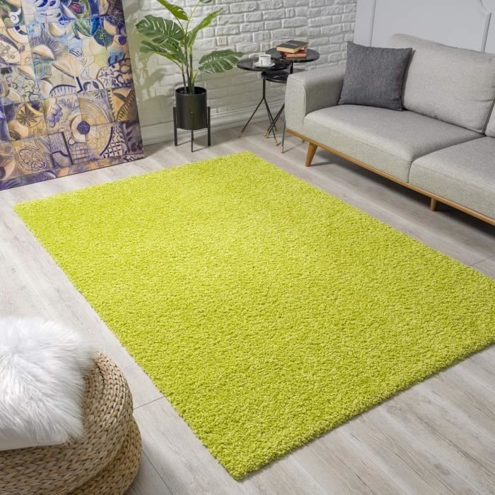 Tapis - Muratap - Loca Shaggy - Vert - Poils Longs - Antidérapant - Cdiscount Maison